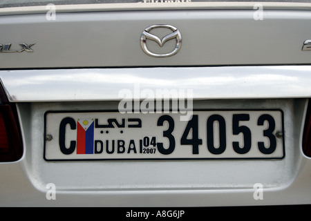 Plaque d'immatriculation Dubai, Émirats arabes unis. Photo par Willy ...