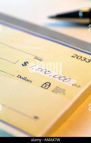 Un chèque d'un million de dollars Photo Stock - Alamy