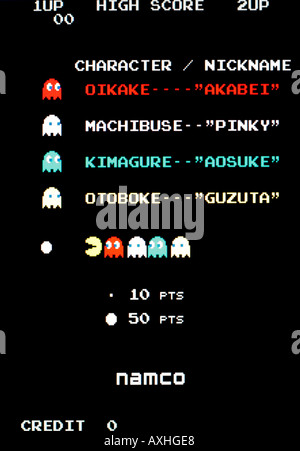 Puckman Pac Man Pacman Namco arcade millésime 1979 capture d'écran de ...