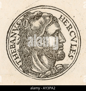 Hercules (Herakles), héros grec, fils de Zeus, tuant l'aigle, qui ...