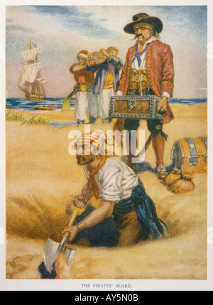 Les pirates enterrent le Trésor Photo Stock - Alamy