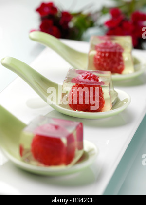Gelée de Champagne canapes editorial food Photo Stock - Alamy