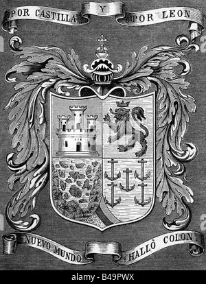 Armoiries de Christophe Colomb. Christophe Colomb, c. 1451 à 1506 ...