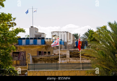 La frontière gréco-turque dans la ville divisée de Nicosie, Chypre ...