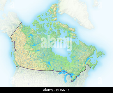 Carte du relief du Canada Photo Stock - Alamy