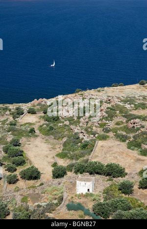 Île de Milos. Vue sur la mer Égée depuis la ville de Chora, Plaka ...