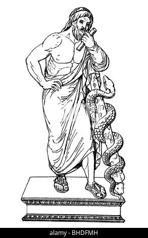 Asclépios, dieu de la médecine et de la guérison. (Copie romaine de ...
