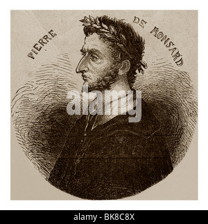 Pierre de Ronsard - portrait. Poète français. Illustration de 'Odes à ...