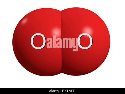 Sauerstoffmolekül / la molécule d'oxygène O2 O2 Photo Stock - Alamy
