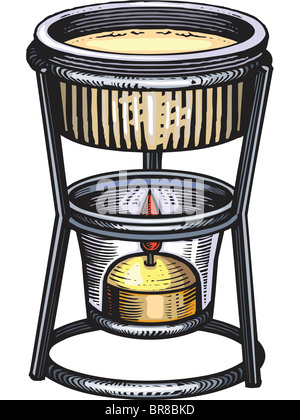 Le dessin d'un réchaud à beurre Photo Stock - Alamy