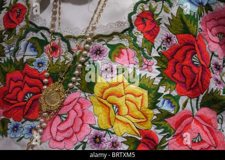 Détail du Yucatan Mexique mesdames style chemisier avec broderie ...