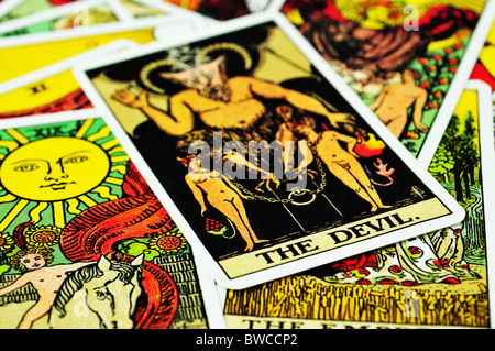 La carte de tarot du Diable Photo Stock - Alamy