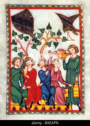 Illumination du 14e siècle Codex Manesse ; Der Tannhäuser Photo Stock ...