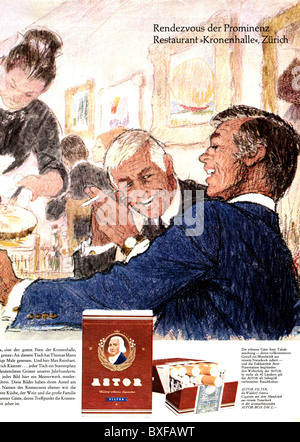 Publicité, tabac, cigarettes, publicité pour les cigarettes filtre ...