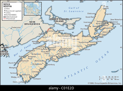 Carte de la Nouvelle-Écosse Photo Stock - Alamy