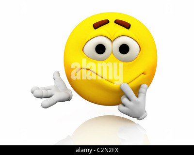 Smiley, émoticone. L'expression du visage confus de l'expression ...