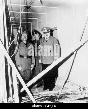 Benito Mussolini, who arrived in Munich on an official visit, witnesses ...
