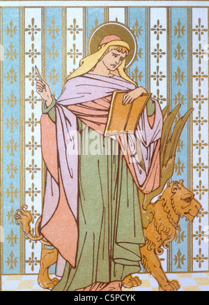L'évangéliste saint Marc et son symbole, le lion ailé. La Basilique ...