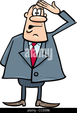 Cartoon illustration humoristique drôle de patron confus Photo Stock ...