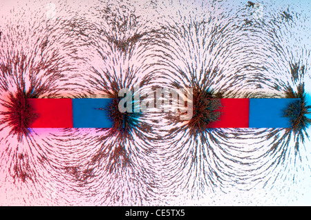 La limaille de fer dans un champ magnétique Photo Stock - Alamy