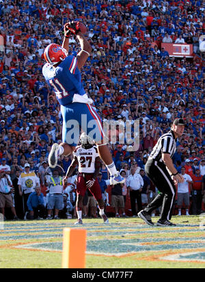 South Florida tight end Ben Busbee # 82 célèbre après un jeu pendant la ...