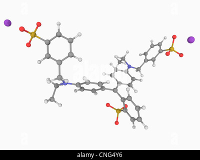 Bleu brillant FCF. Le modèle moléculaire du Colorant synthétique bleu ...