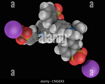 Bleu brillant FCF. Le modèle moléculaire du Colorant synthétique bleu ...