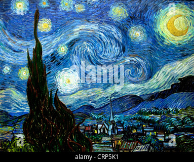 Vincent van Gogh, nuit étoilée sur le Rhône (Nuit étoilée) 1888 Huile ...