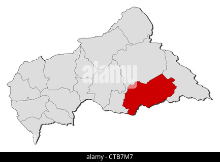 Mbomou, préfecture de la République centrafricaine. Carte satellite ...