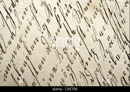 Lettre ancienne avec vintage écriture. grunge background Photo Stock ...