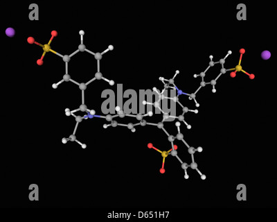 Bleu brillant FCF. Le modèle moléculaire du Colorant synthétique bleu ...