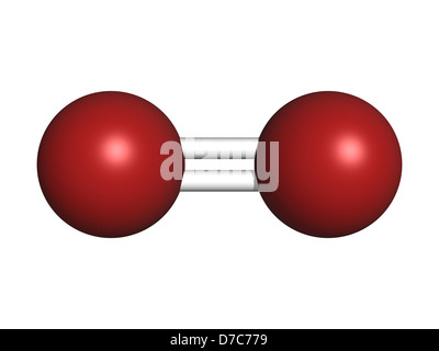 L'oxygène, O2, molécule modèle et formule chimique. Aussi, le dioxygène ...