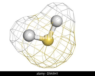 L'hydrogène sulfuré (H2S) molécule. Gaz toxiques avec odeur ...