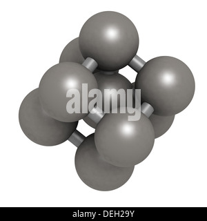 Fer (Fe) de la ferrite, metal, structure cristalline. Les atomes sont ...