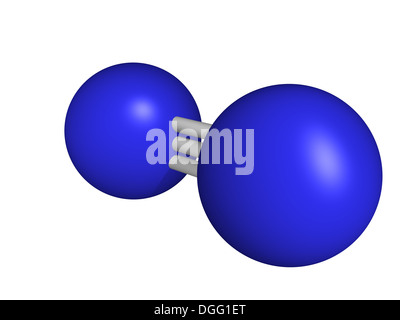 L'azote élémentaire (N2), le modèle moléculaire. L'azote est le ...