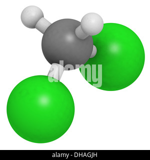 Le dichlorométhane (CH2Cl2, chlorure de méthylène, DCM) molécule, la ...