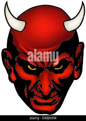 Devil / tête de démon. Hand drawn vector illustration / clipart. Isolé ...