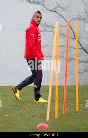 Chilean soccer player Arturo Vidal is presented as a new player with ...