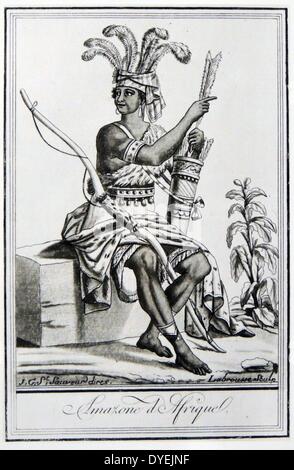 Illustration représentant une femme guerrière amazone à cheval. Dans la ...