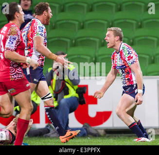 Bryce Hegarty of the Reds lors du match de rugby Super de la série 8 ...