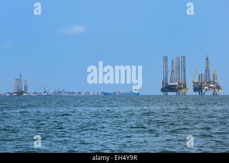 Le Gabon, Ogooue-Maritime Province, Port-Gentil, plate-forme pétrolière ...