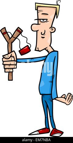 Slingshot illustration cartoon clip art Image Vectorielle Stock - Alamy
