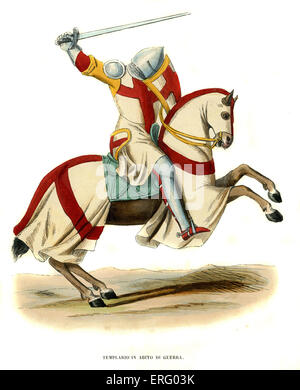 Chevalier de la Croix-Rouge / Templiers, 1200. Soldat médiévale des ...