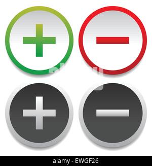 Signes Plus et moins, symboles, vector eps 10 Vecteurs Et Illustration ...