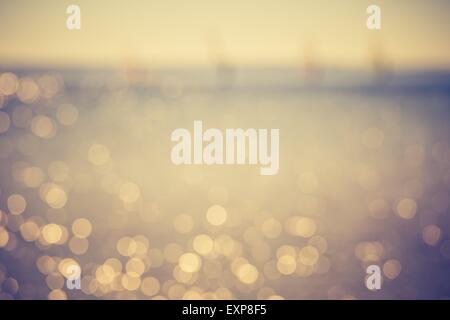 Vintage photo de paysage marin avec des planches de flou artistique sur ...