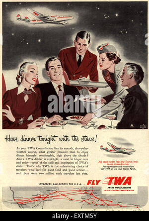 1950 USA TWA Annonce magazine Photo Stock - Alamy