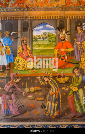Détail de la peinture de Shah Tahmasp et l'empereur moghol Humayun ...