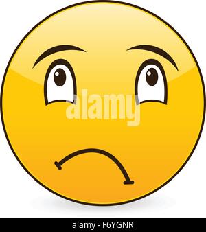 Symbole d'icône vecteur émoticône visage inquiet isolé sur fond blanc ...