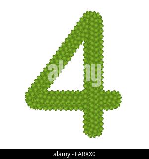 Les chiffres de l'alphabet, Trèfle à Quatre feuilles avec les chiffres ...