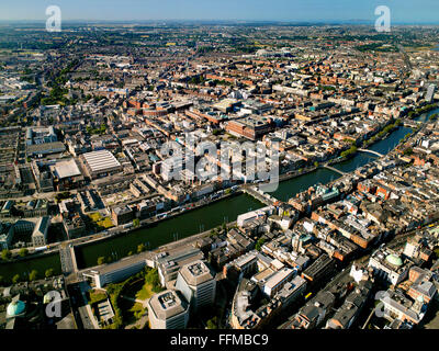 Vue aérienne de la ville de Dublin, Irlande Banque D'Images, Photo ...